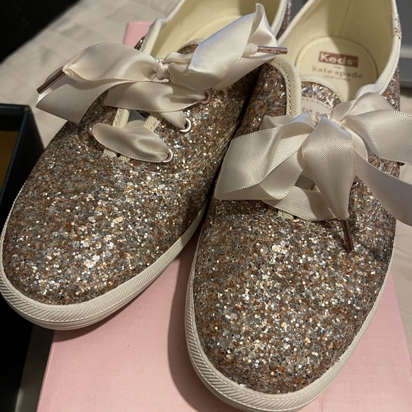 Keds | Shoes | Keds X Kate Spade Ny Champion Glitter In Rose Gold ...